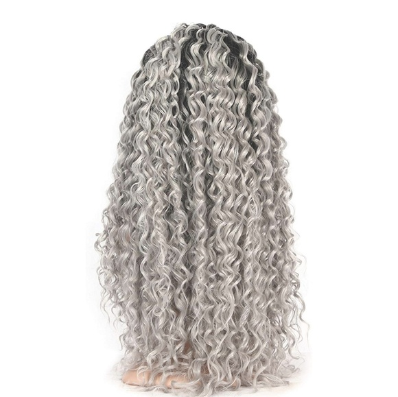 Accessories | Silver Gray Curly Lace Front Wig | Poshmark